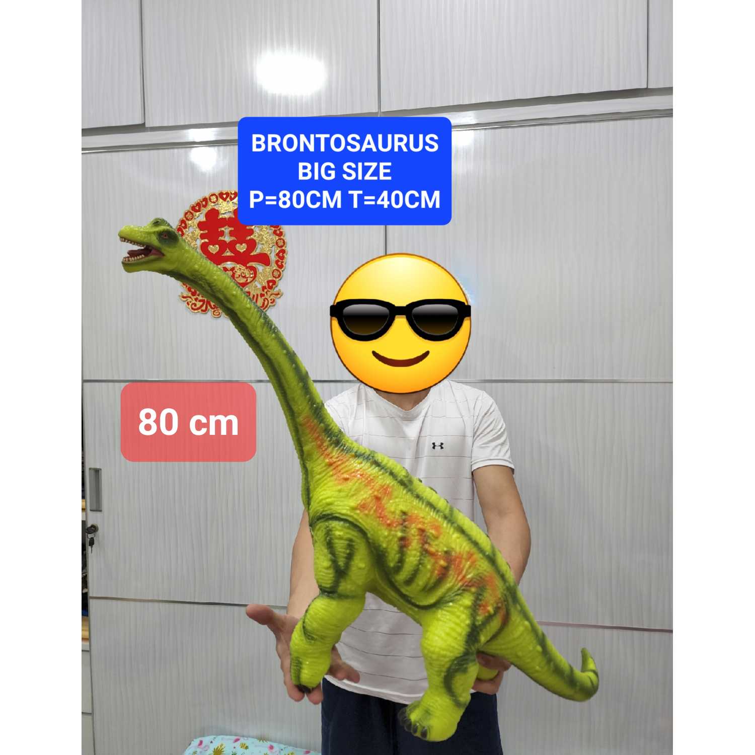Jual MAINAN DINOSAURUS BRONTOSAURUS BIG SIZE JUMBO HIJAU 80CM