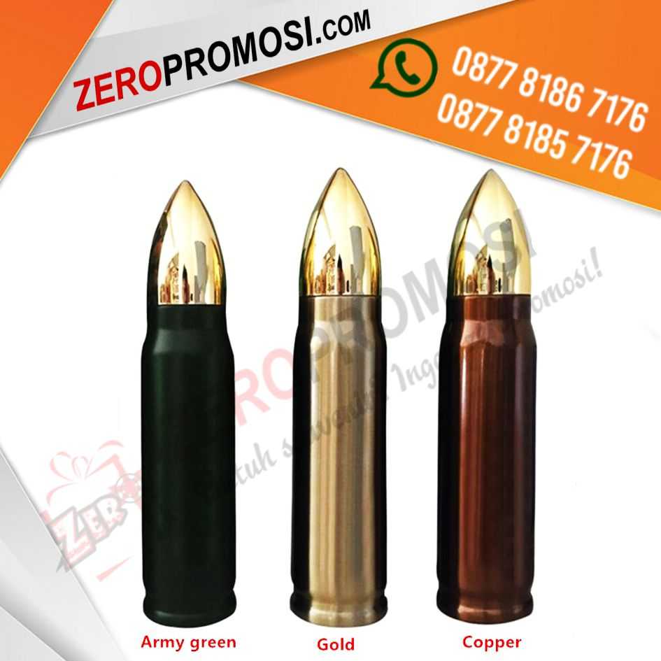 Jual Termos Vacuum Tumbler Bentuk Peluru Custom Branding Termurah