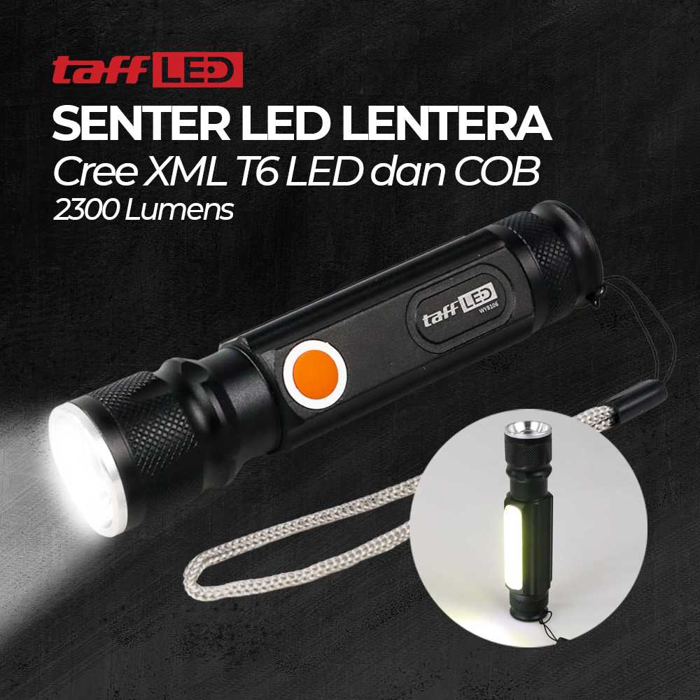 Jual TaffLED Senter LED Lentera USB T6 dan COB 2300 Lumens