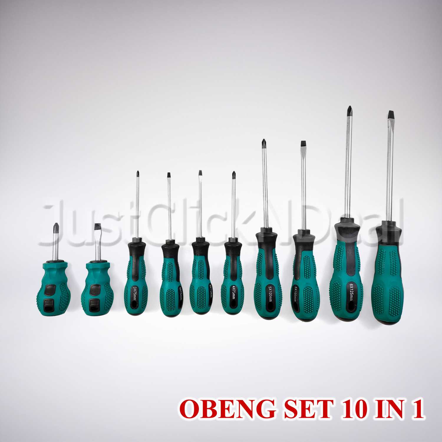 Jual Obeng Set 2029 10 IN 1 Plus Minus Magnet Gagang Karet