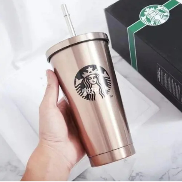 Jual RUMAUMA Starbucks Bottle Stainless Straw 473ML Botol Minum