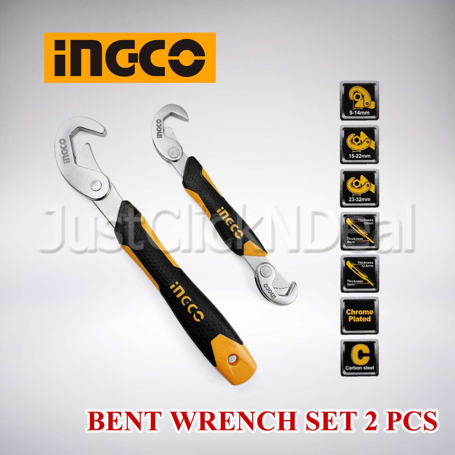 Jual Ingco Kunci Inggris Universal Set 2 pcs Bent Wrench | Jakmall.com