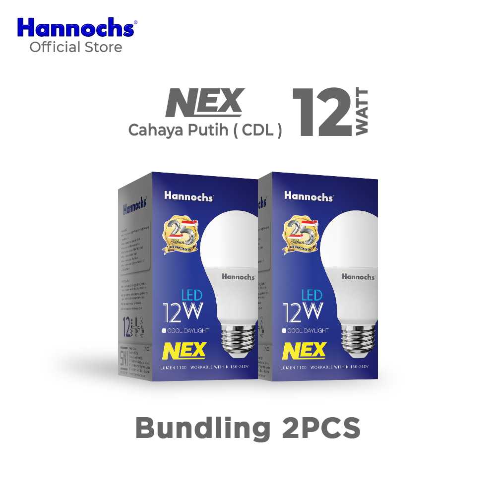 Jual Hannochs Lampu LED NEX 12 watt CDL 2pcs - Putih - Paket