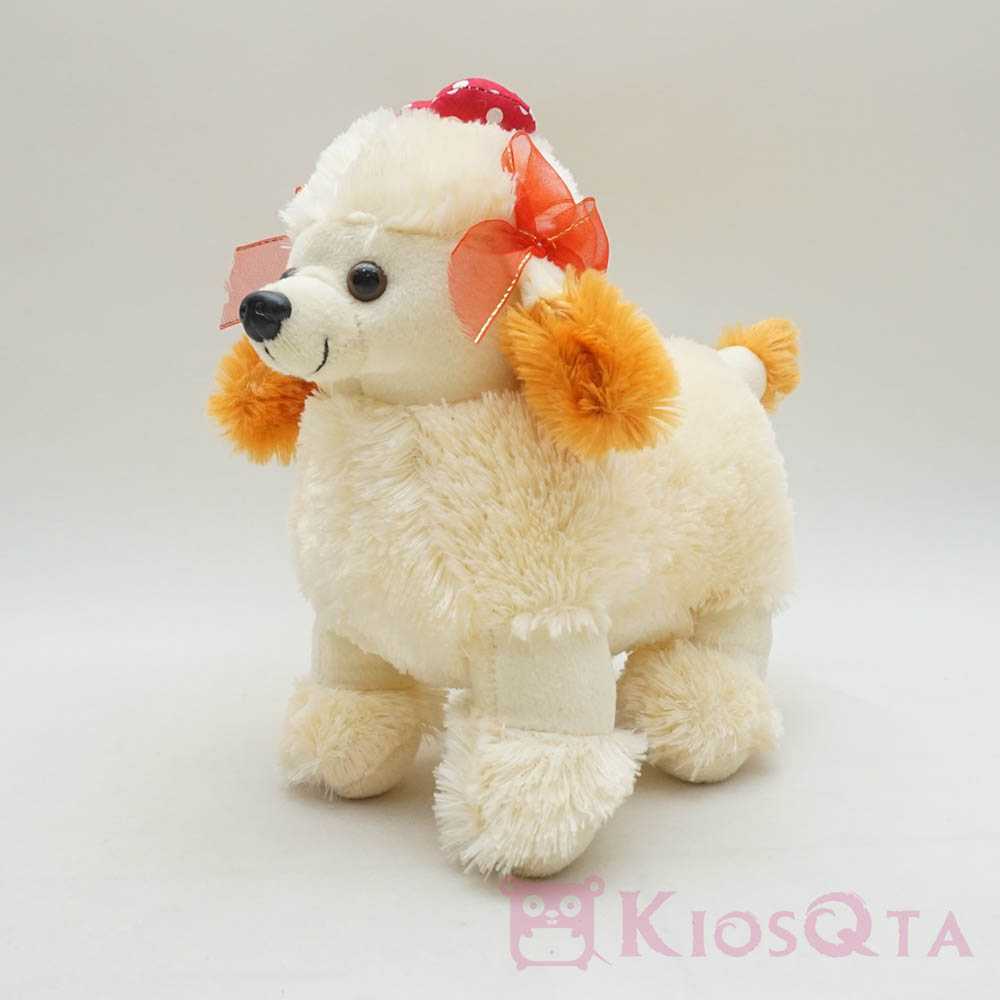 Jual boneka anjing pudel poodle cute dog putih krem medium DES