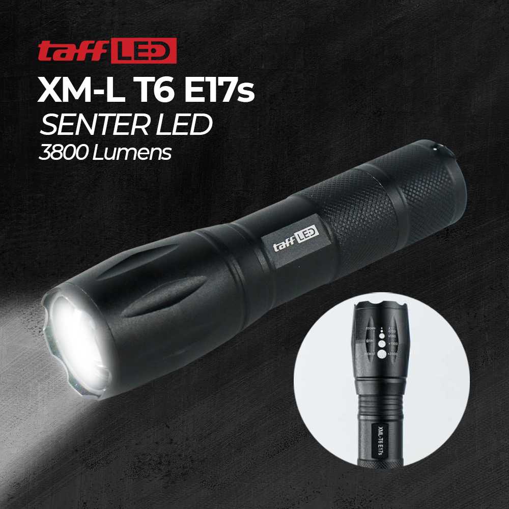 Jual TaffLED E17s Senter LED Cree XM-L T6 3800 Lumens | Jakmall.com