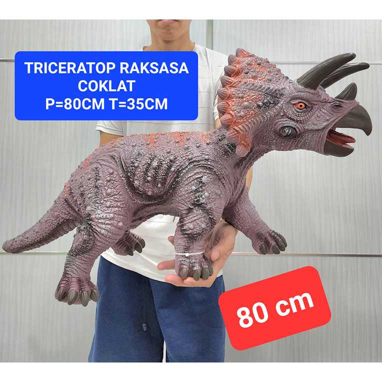 Jual MAINAN DINOSAURUS TRICERATOP BADAK RAKSASA SUPER JUMBO 80CM