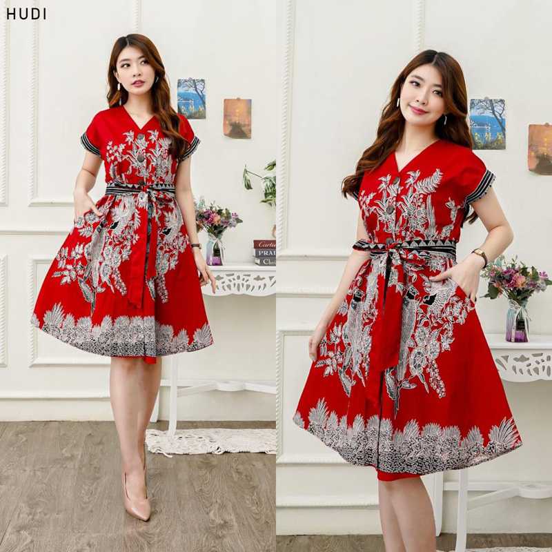 Jual Evercloth Hudi Dress Wanita Batik Bodycon Couple Modern