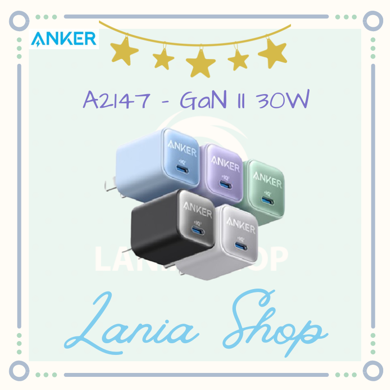 Jual ANKER A2147 - 511 Charger Nano 3 - GaN II 30W Support PD