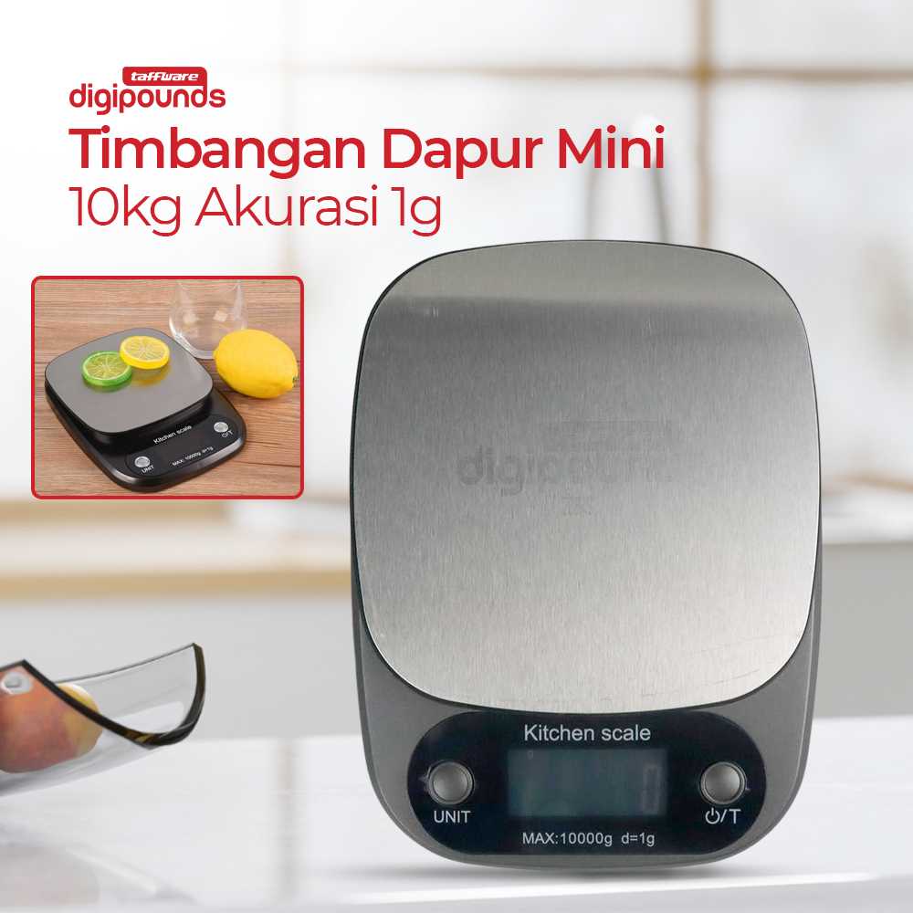 Jual Taffware Digipounds Timbangan Dapur Mini Digital Scale 10kg