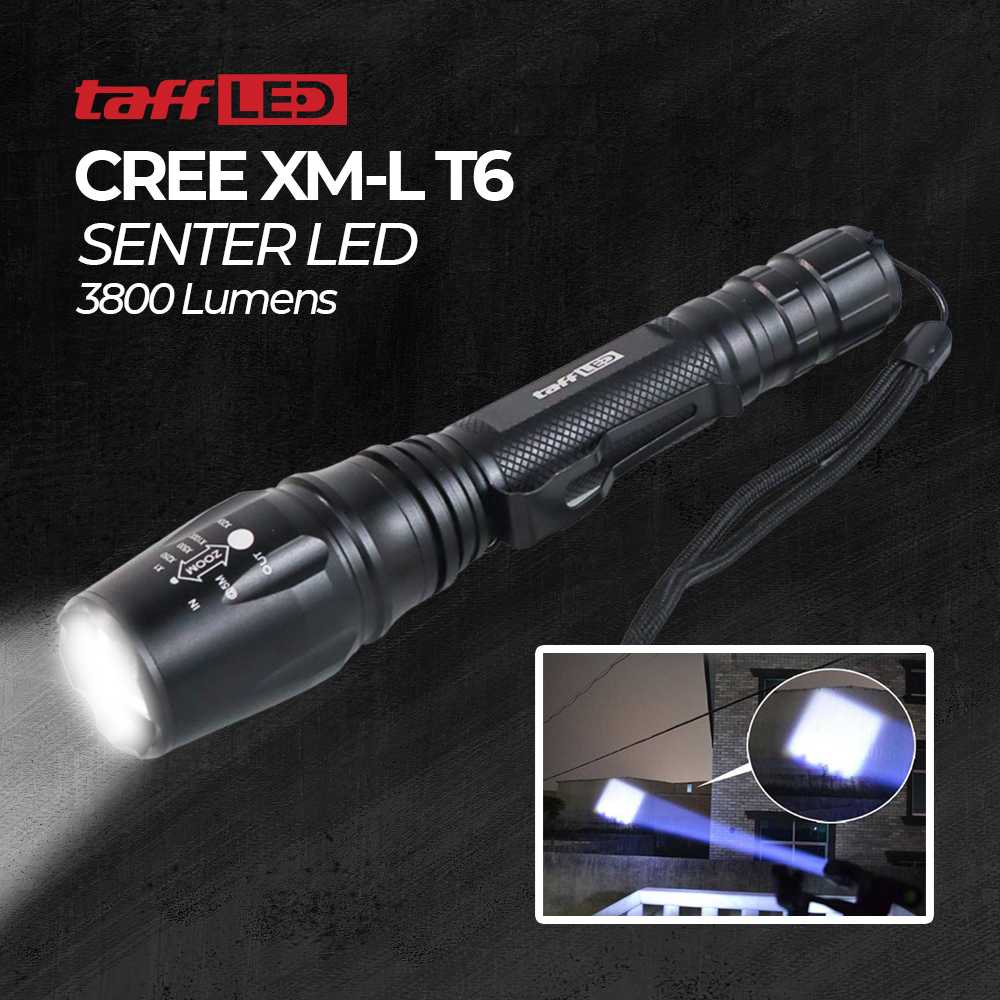 Jual TaffLED Senter LED Flashlight Cree XM-L T6 3800 Lumens - E27