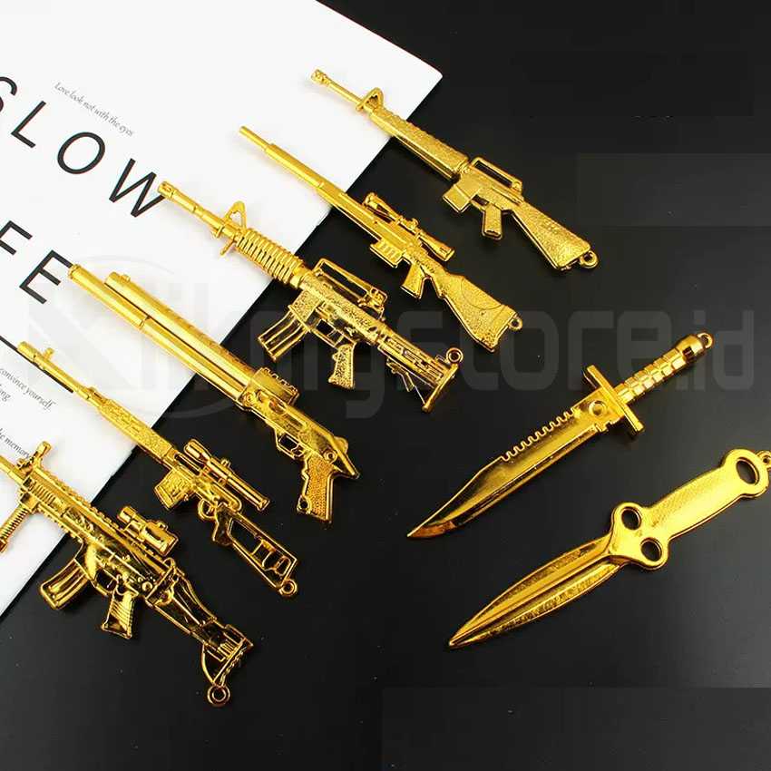 Jual Miniatur Senjata Senapan Mainan Pajangan Plastik Mini