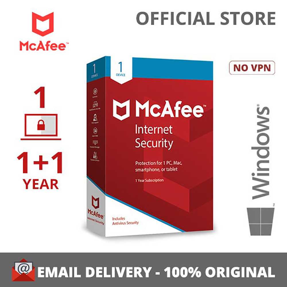 Jual McAfee Internet Security 1 Devices, 1 Year FREE 1 Year