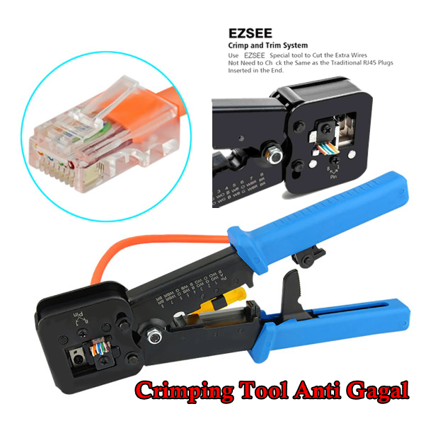 Jual Crimping tool RJ45 Tang Pengupas Kabel Clip Kepala RJ45