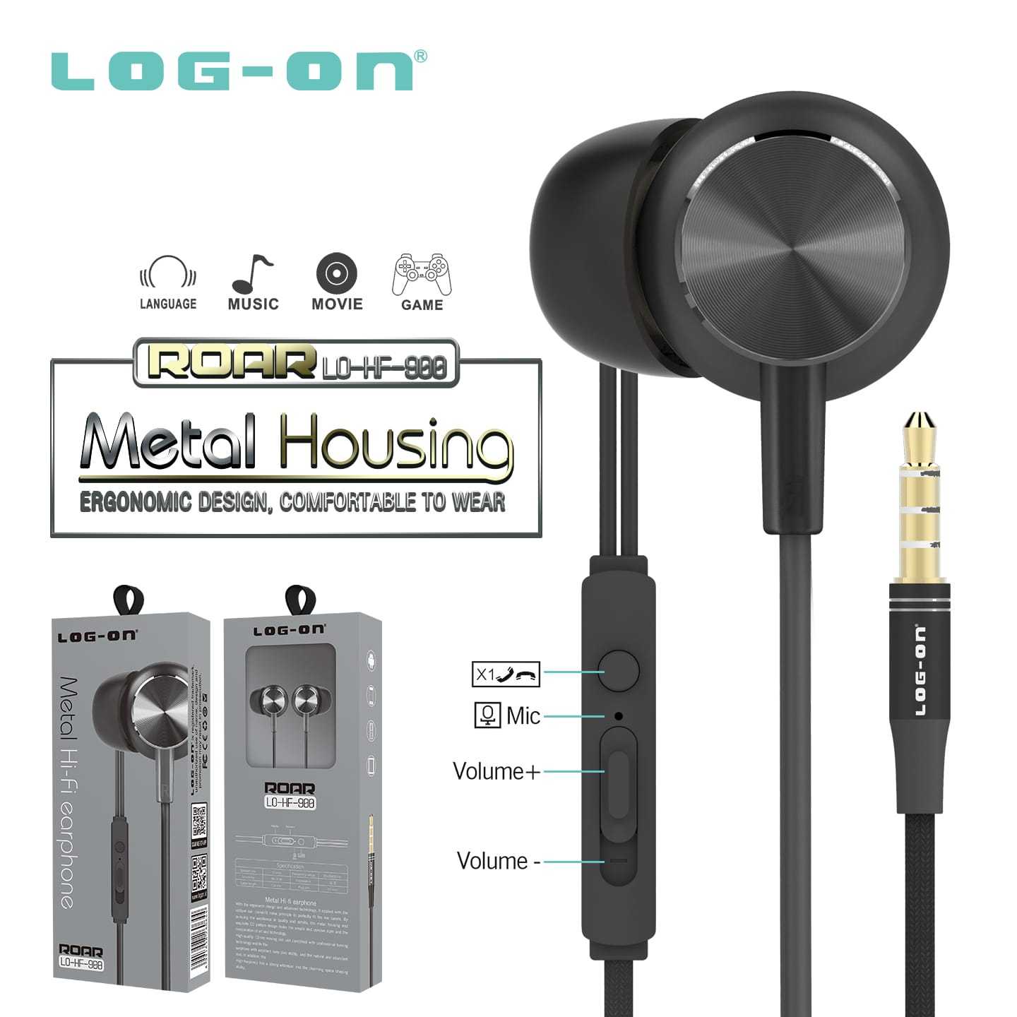 Jual HANDSFREE LOGON ROAR METAL Hi-Fi LO-900 | Jakmall.com