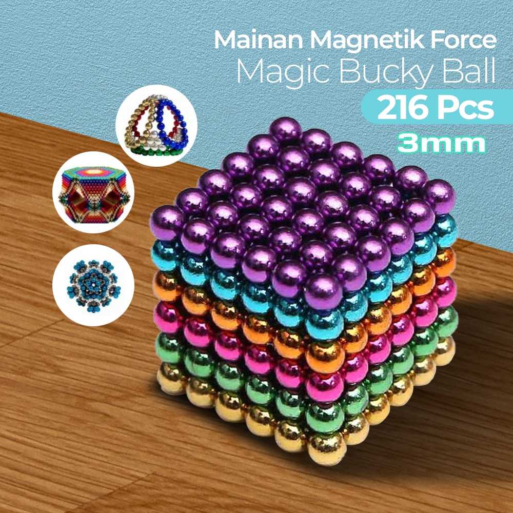 Jual Mainan Bola Magnet Motorik anak Multi Color 216PCS 3mm