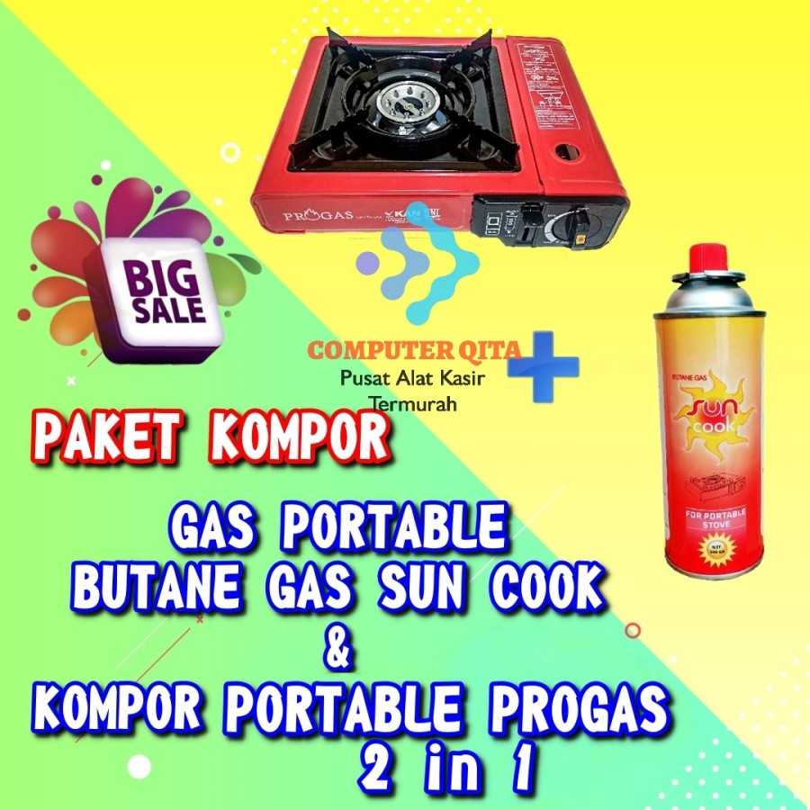Jual PAKET KOMPOR PORTABLE PROGAS 2 in 1 + BUTANE GAS PORTABLE