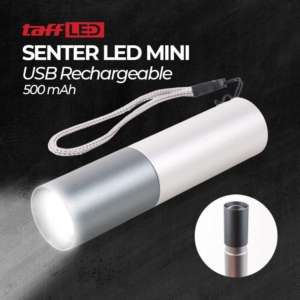 Jual TaffLED Senter LED Mini Flashlight USB Rechargeable | Jakmall.com