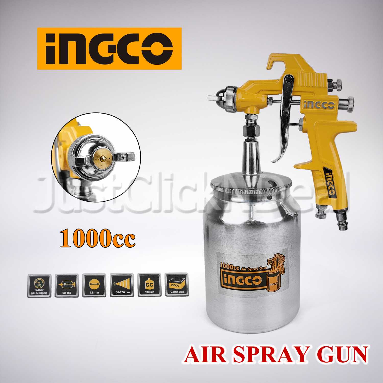 Jual Ingco Air Spray Gun Tabung Bawah 1000 cc Semprotan Cat Motor