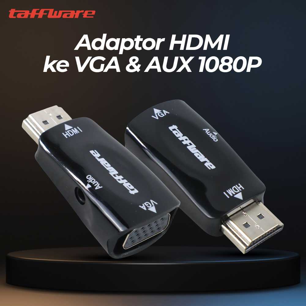 Jual Taffware Adaptor HDMI ke VGA dan AUX 1080P - S-PC-0389