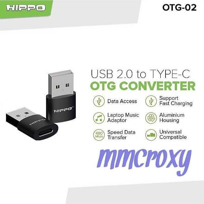 Jual Hippo OTG-02 Konektor USB Type C To USB A 2.0 OTG Converter