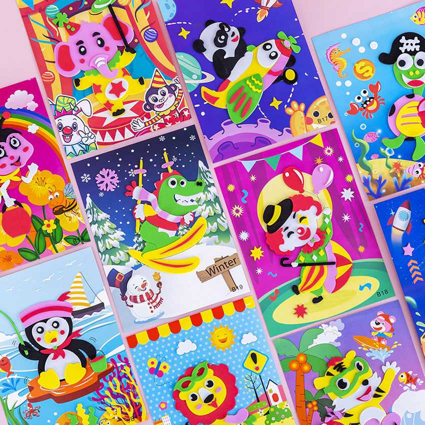 Jual Mainan Stiker Tempel Anak EVA Foam Gambar 3D Edukasi