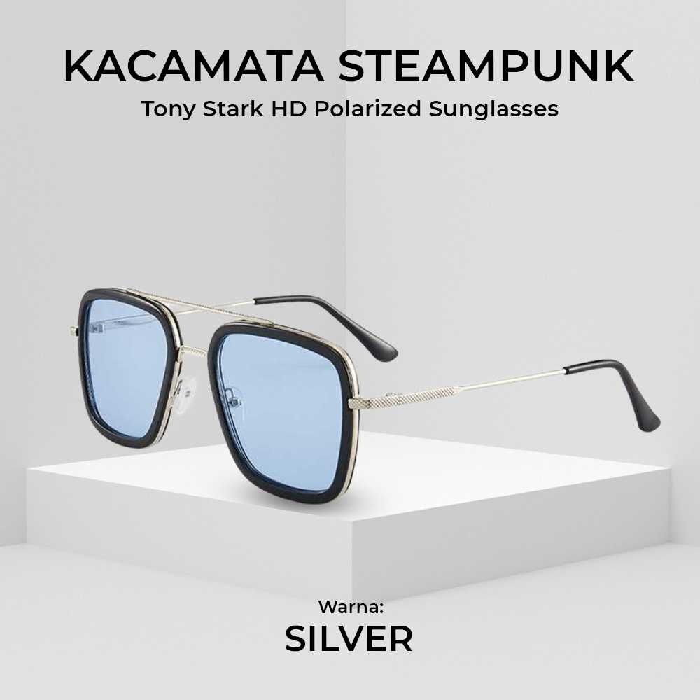 Jual RBVTURAS Kacamata Tony Stark Steampunk HD Sunglasses Metal