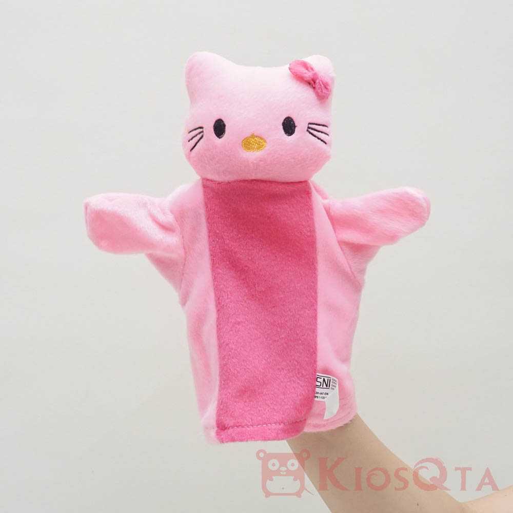 Jual boneka tangan handpuppet hello kitty kucing pink muda