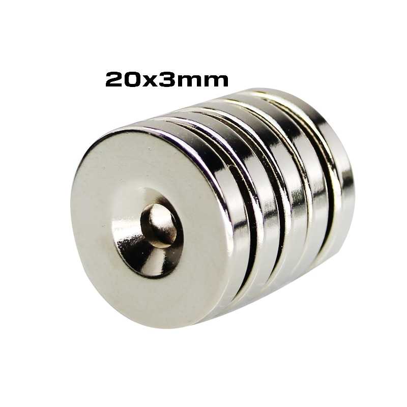 Jual Magnet Neodymium Super Kuat Bulat NdFeB N35 Kotak N38 20x3mm