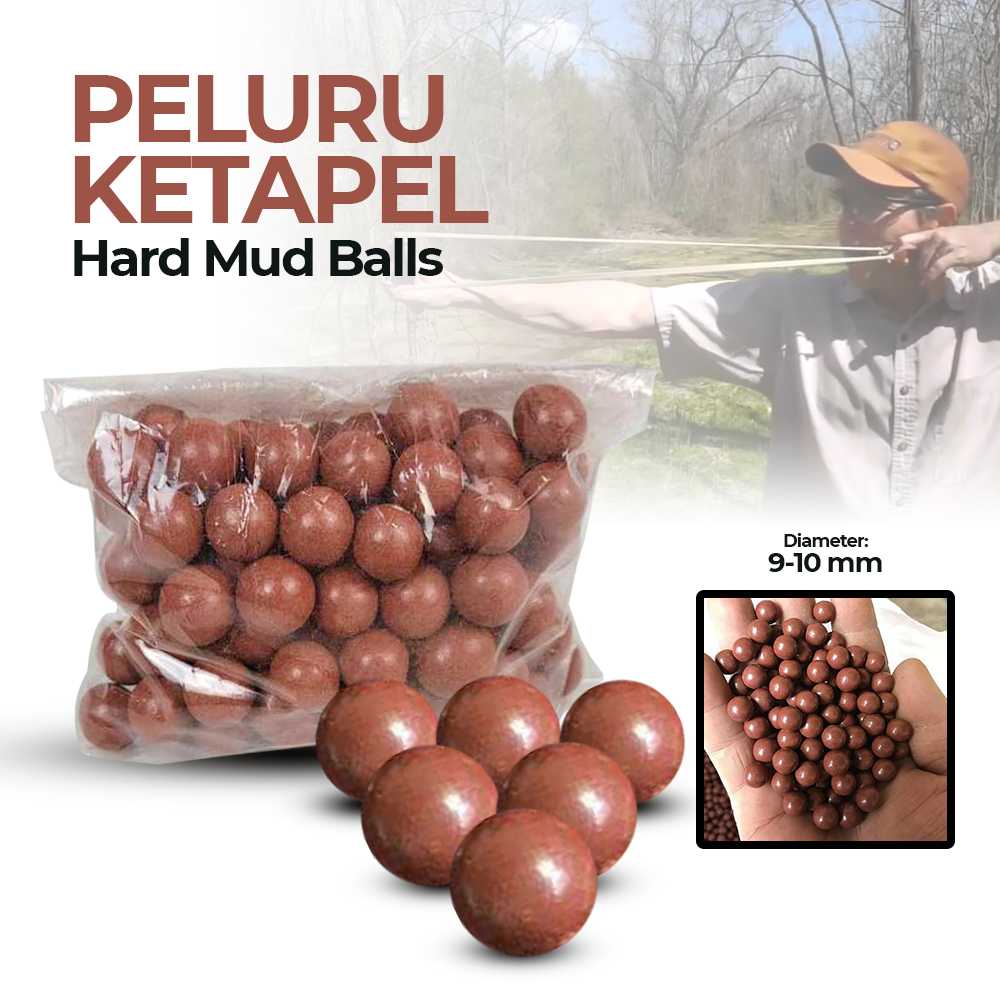 Jual Yernea Peluru Ketapel Slingshot Ammo Hard Mud Balls 9-10mm