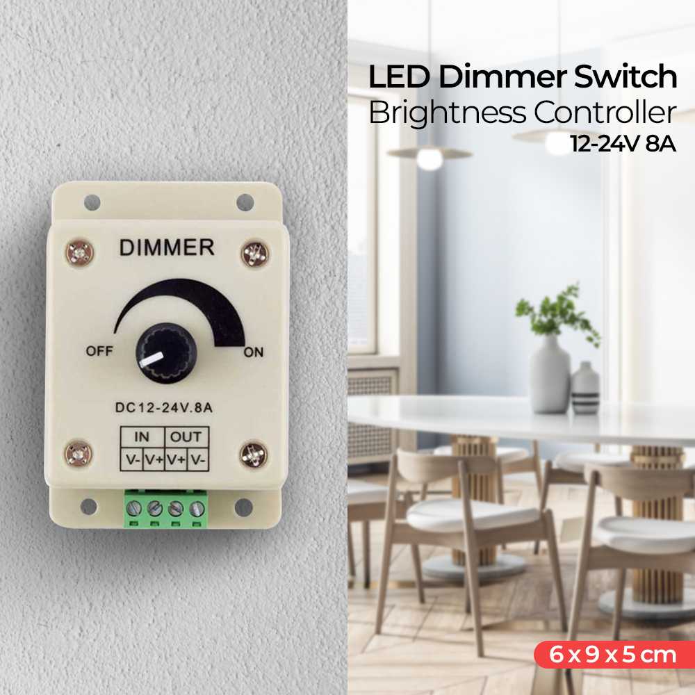 Jual ZHONGA Dimmer Lampu LED Brightness Controller 12-24V 8A