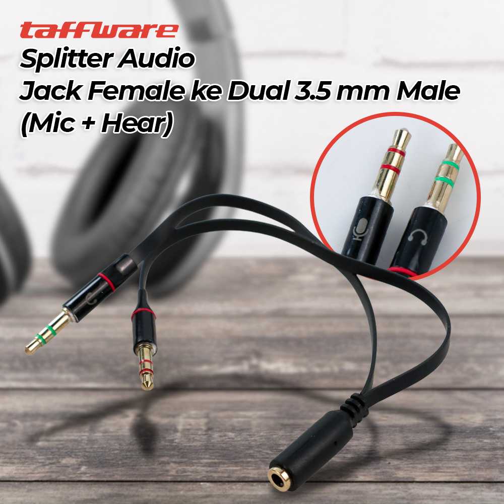 Jual TaffSTUDIO Splitter Audio Jack Female ke Dual 3.5mm Male