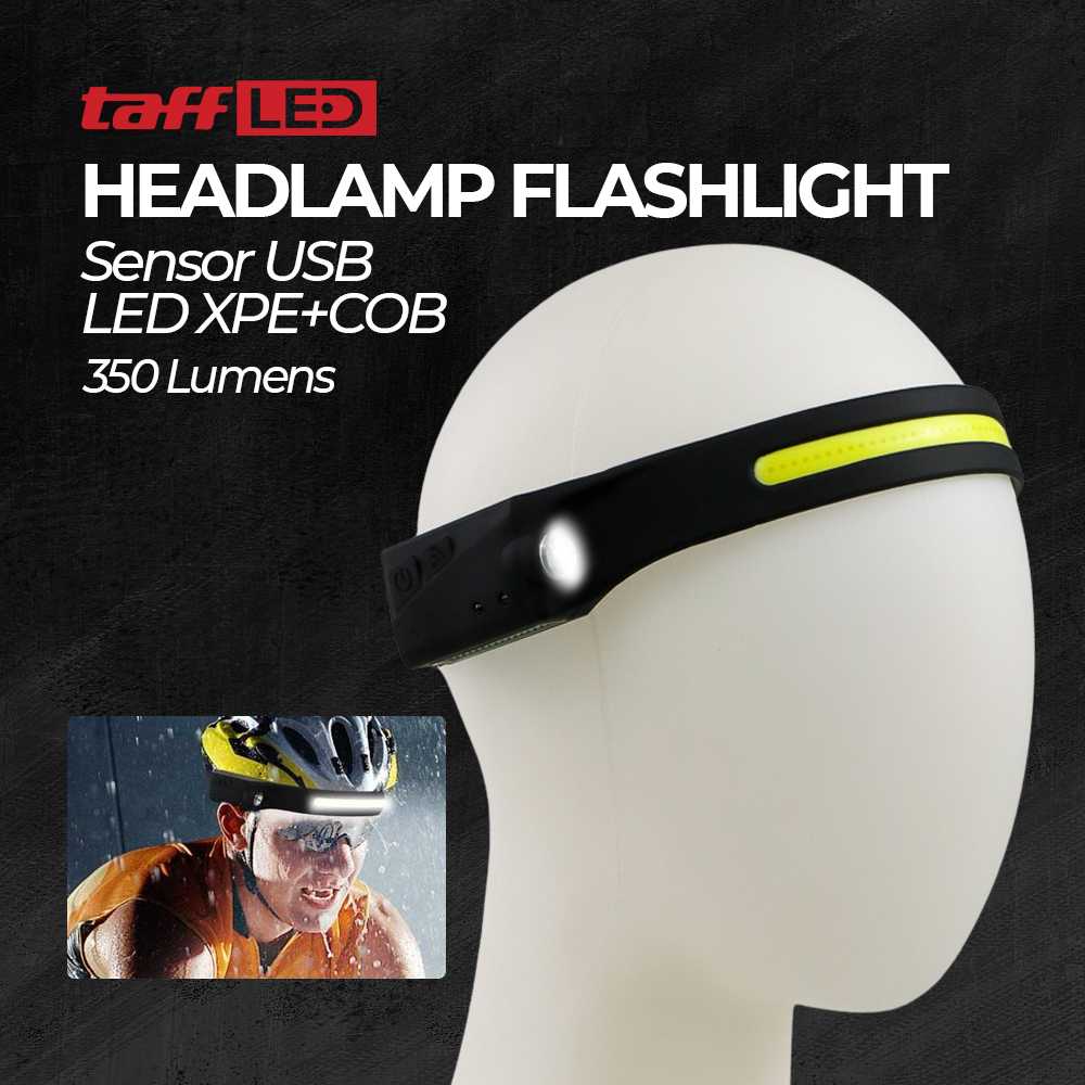 Jual TaffLED Fire Headlamp Flashlight Sensor USB LED XPE dan COB