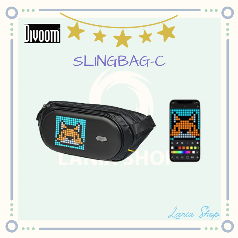 Jual Customizable Pixel Art LED Display Sling Bag - DIVOOM PIXOO