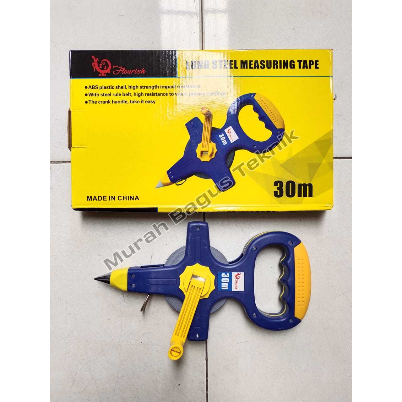 Jual Meteran Roll Plat Besi 30m Meteran Tancap Tanah Steel Tape