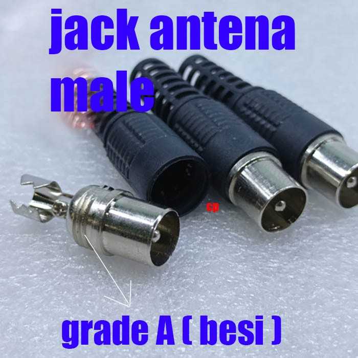 Jual Jek Antena TV male PVC GRADE A - CP - JEK HITAM cowo Jek