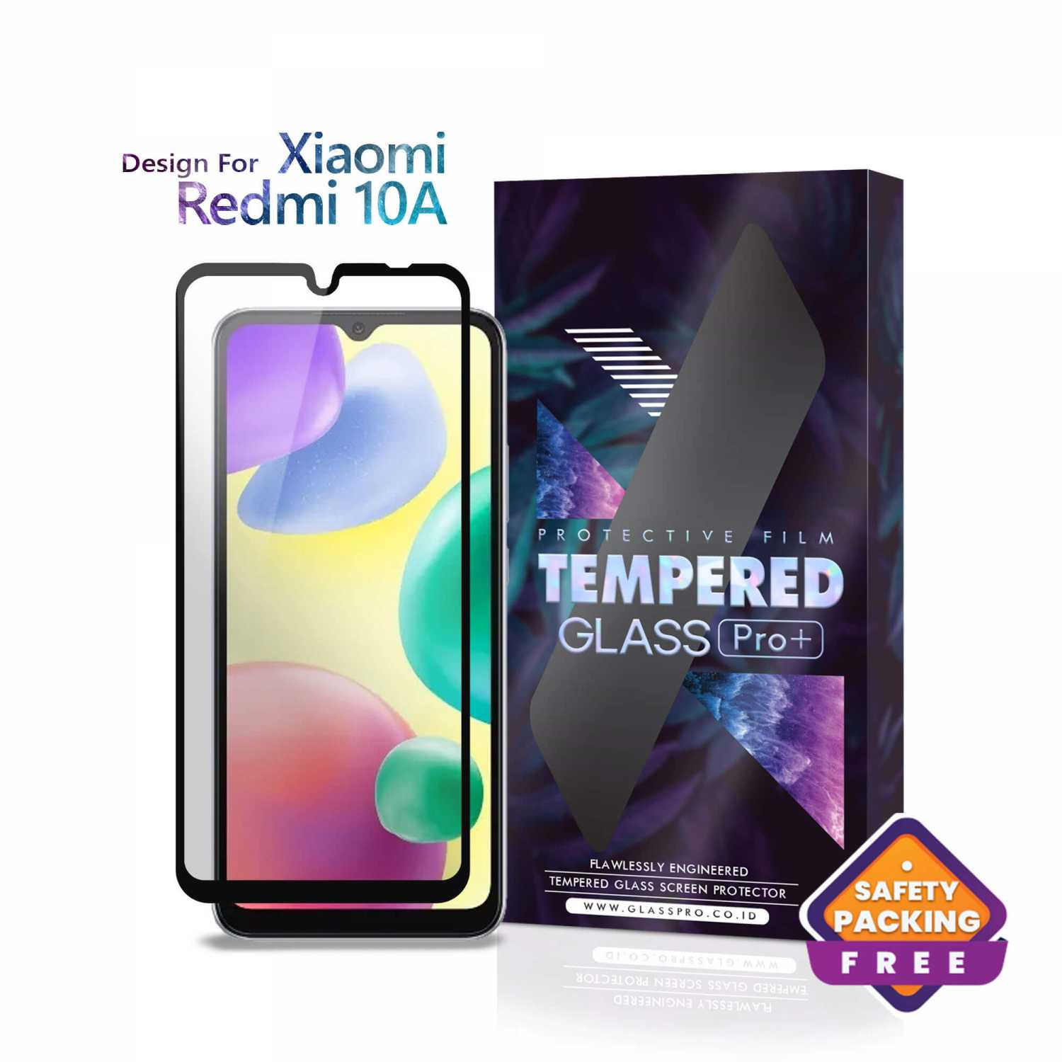 Jual Tempered Glass Xiaomi Redmi 10A Full Cover Black - Premium