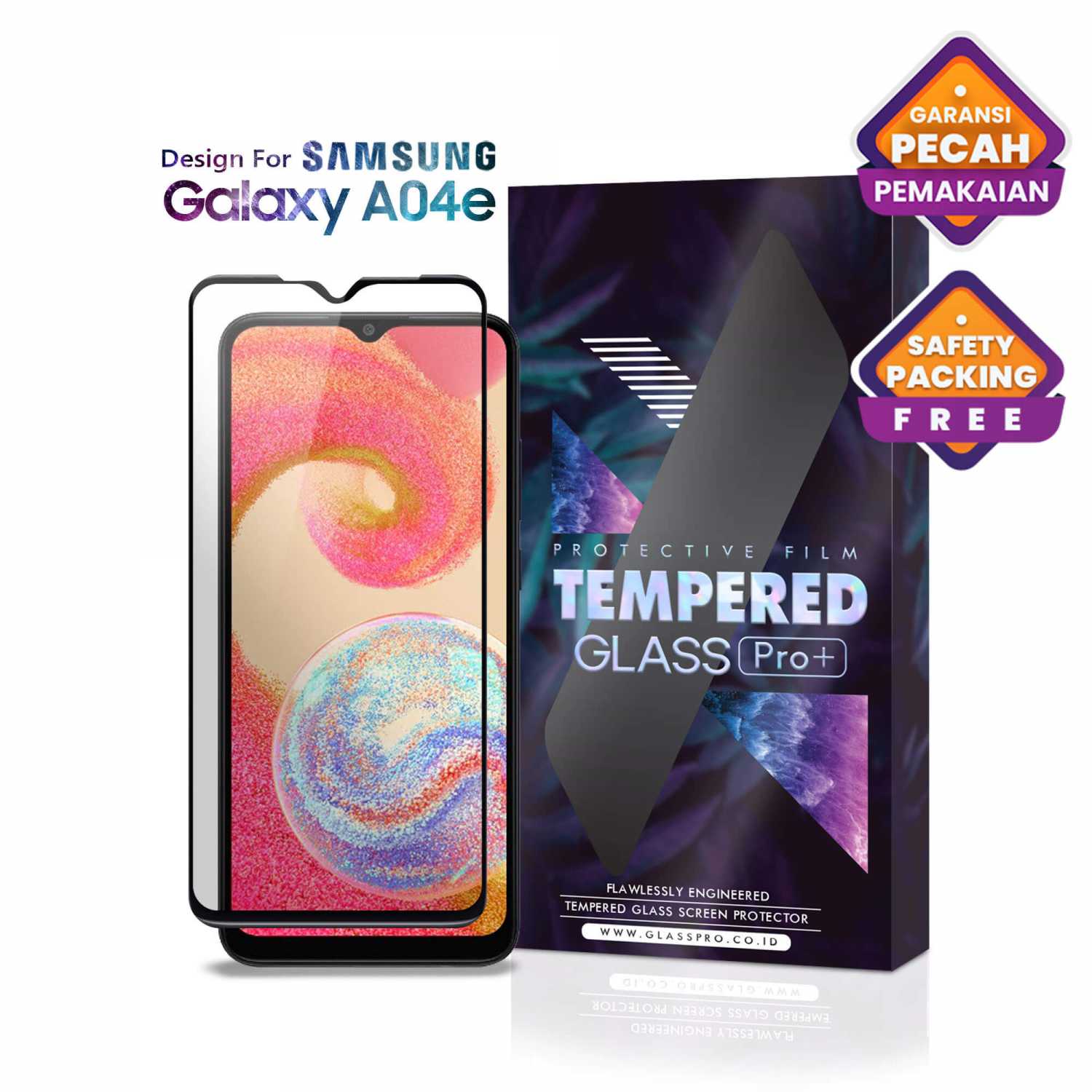 Jual Tempered Glass Samsung Galaxy A04e Full Cover Black