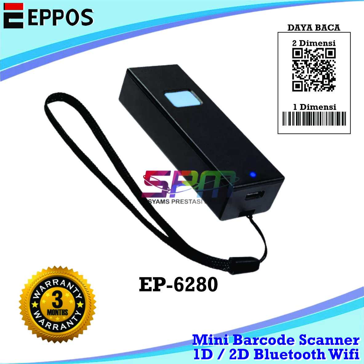 Jual Portable Barcode Scanner 1D/2D EPPOS EP6280 - Bluetooth