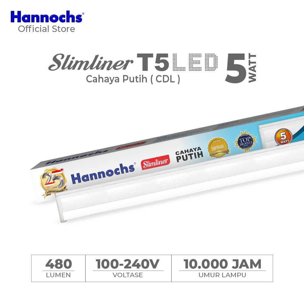 Jual Hannochs Slimliner T5 LED 5 Watt Cahaya Putih - Lampu Neon