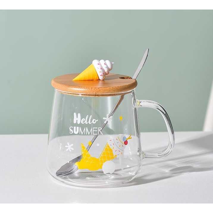 Jual RUMAUMA GLASS MUG ICE CREAM LUCU 500ML - CONE | Jakmall.com