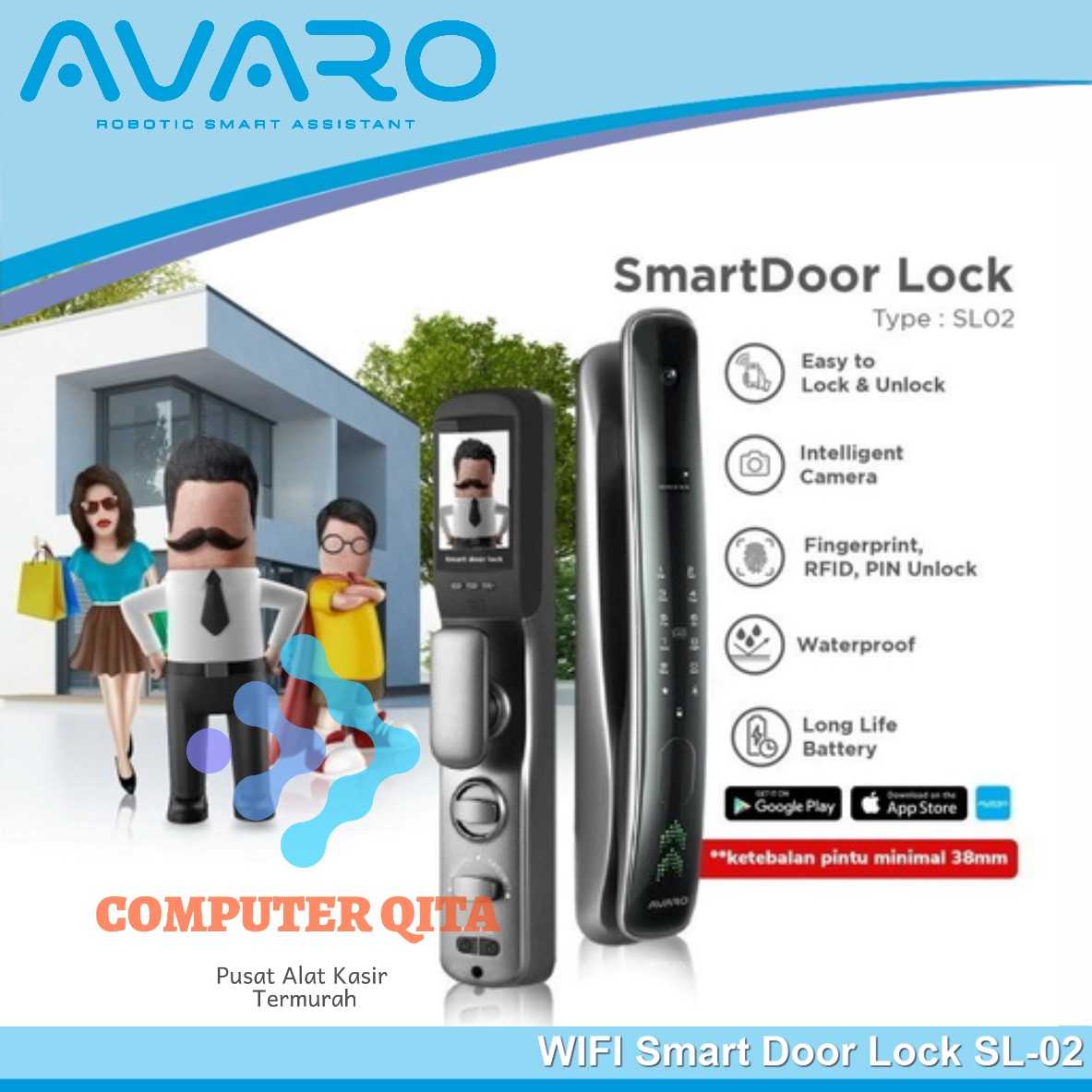 Jual AVARO Smart Door Lock Kunci Pintu - Pengaman Security
