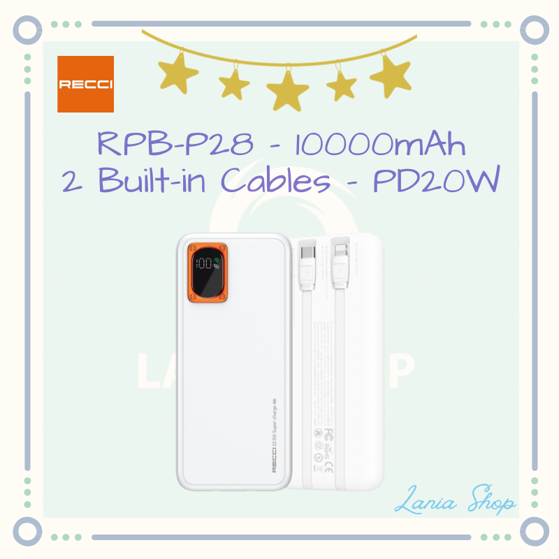 Jual RECCI RPB-P28 PHANTOM 10000mAh Powerbank - 2 Built-in
