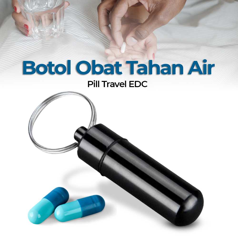 Jual CAMISUENO Botol Obat Tahan Air Stainless Steel Pill Case