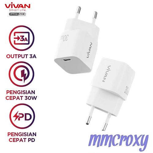 Jual Vivan Power 30 Adapter Charger USB-C Fast Charging 30W PD