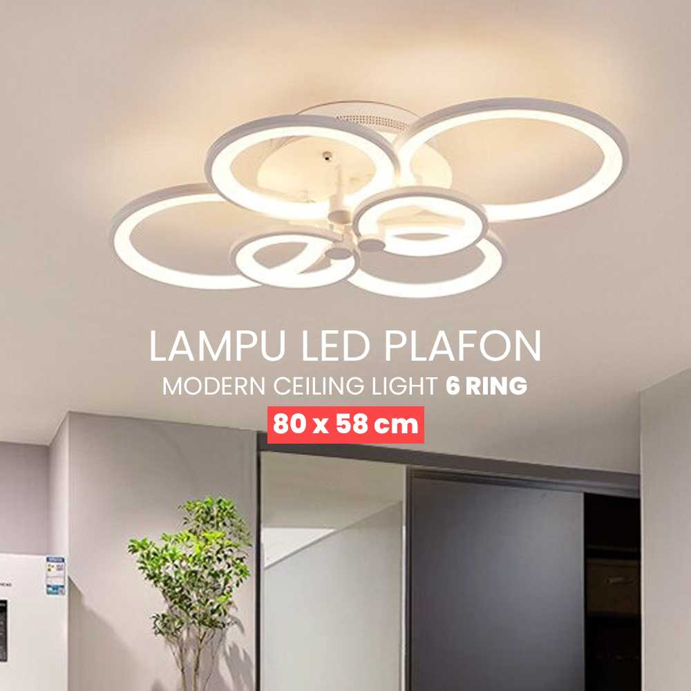 Jual MINGKO Lampu LED Plafon Ceiling Dimmable 30-45W 6 Ring 3In1