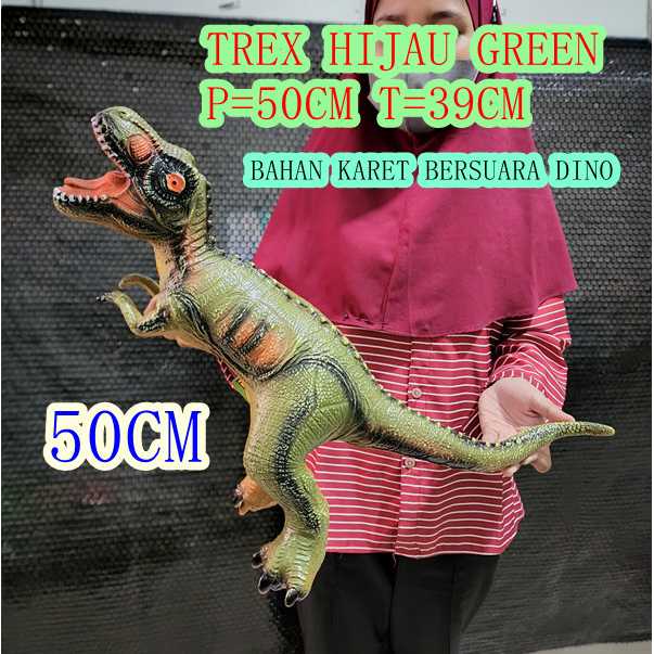 Jual MAINAN DINOSAURUS TYREX HIJAU GREEN JUMBO 50CM TREX BESAR