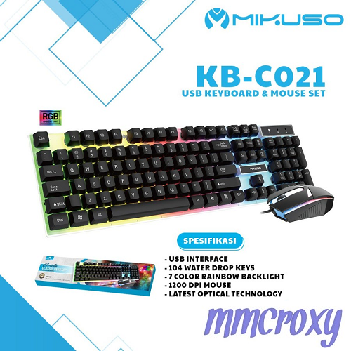Jual Mikuso KB-C021 Keyboard & Mouse USB Combo Keyboard Gaming