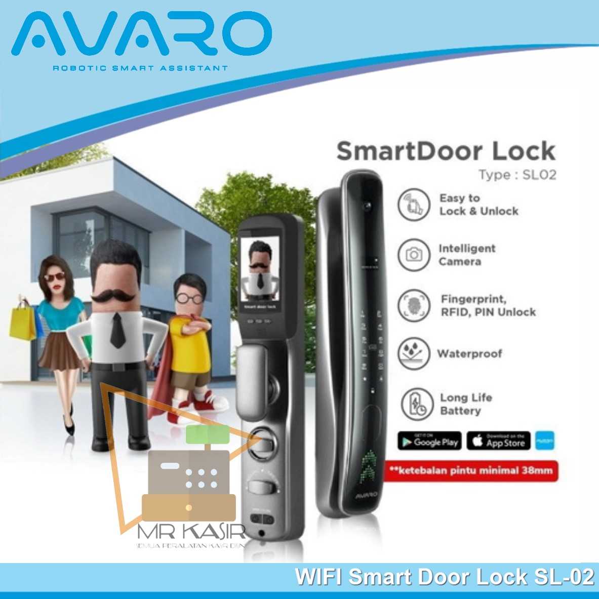 Jual AVARO Smart Door Lock Kunci Pintu Pengaman Security Digital