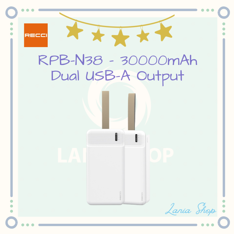 Jual RECCI RPB-N38 BURTON POWER 30000mAh Powerbank - Dual USB-A