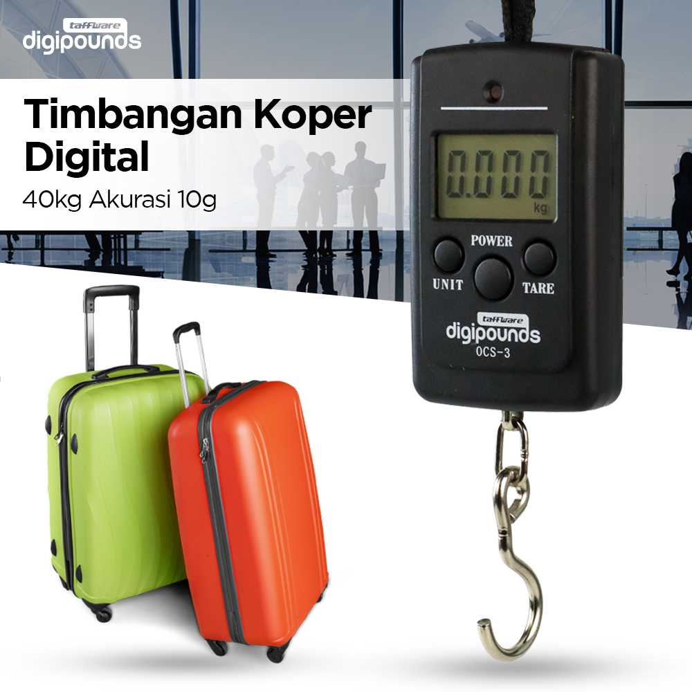 Jual Taffware Digipounds Timbangan Koper Gantung Digital 40kg
